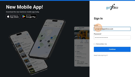 Logging In – Geoforce Track & Trace