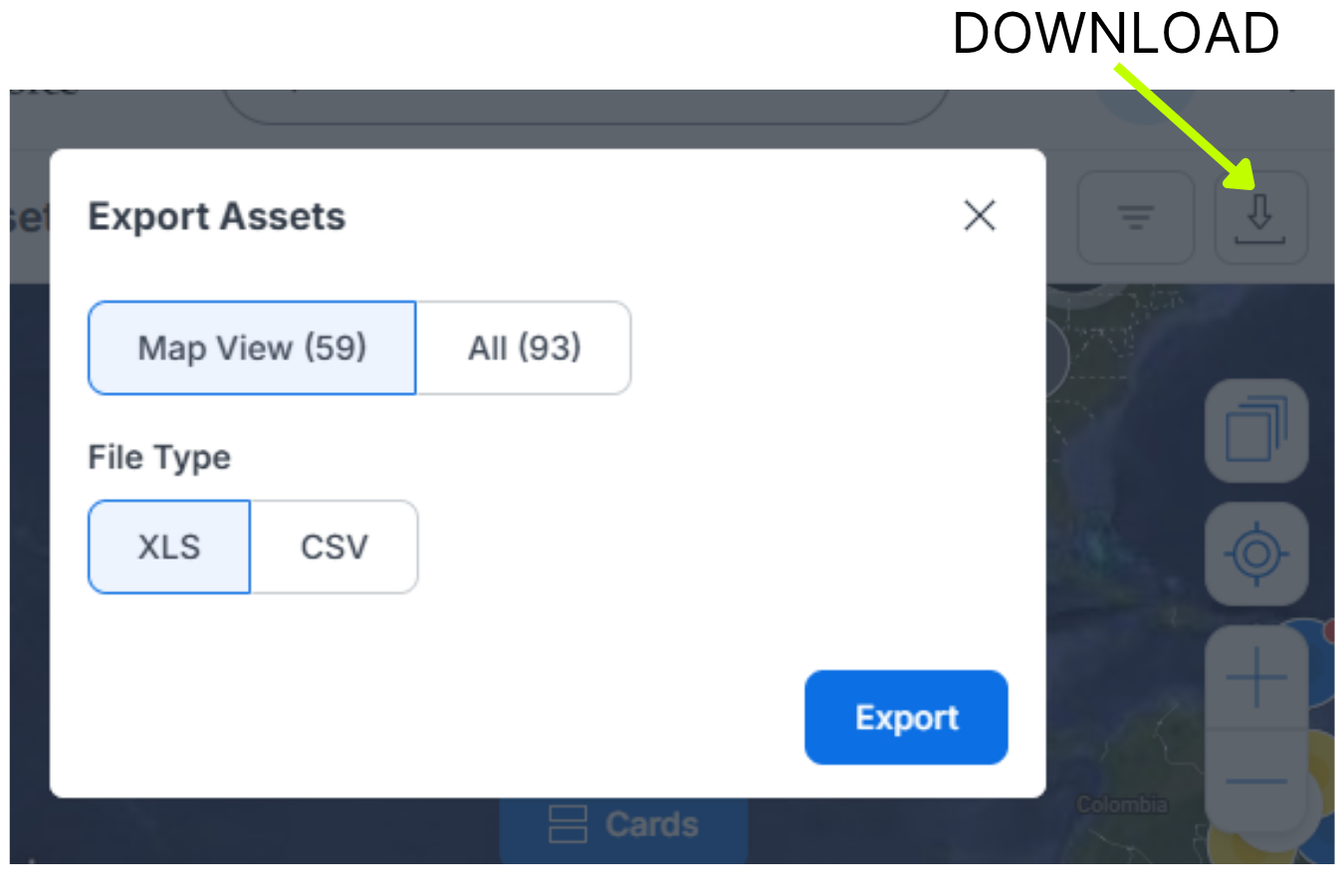 Export Assets from Map/List – Geoforce Track & Trace